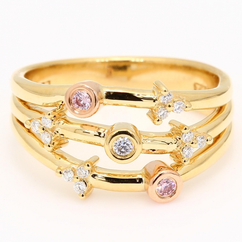 Destiny Argyle pink and Argyle blue diamond ring