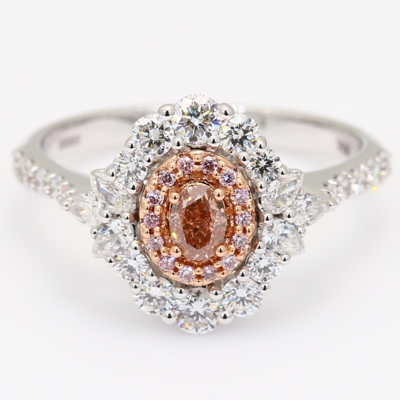 Esmee oval and round-cut Argyle pink and white diamond ring