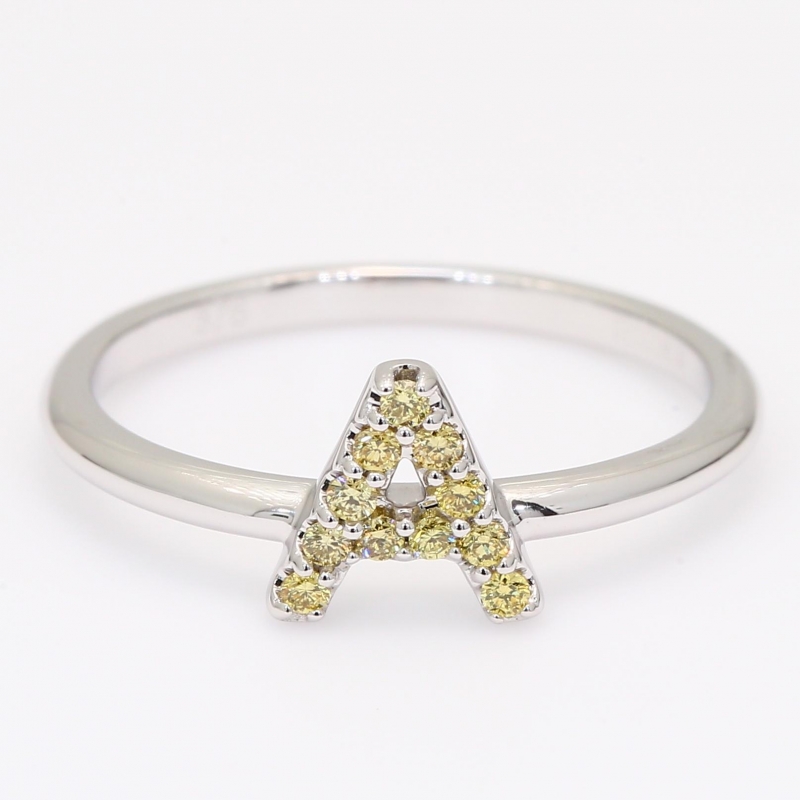 Love Letter A fancy yellow diamond ring