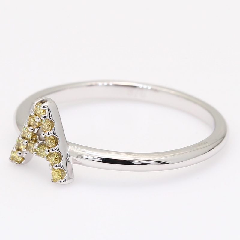 Love Letter A fancy yellow diamond ring