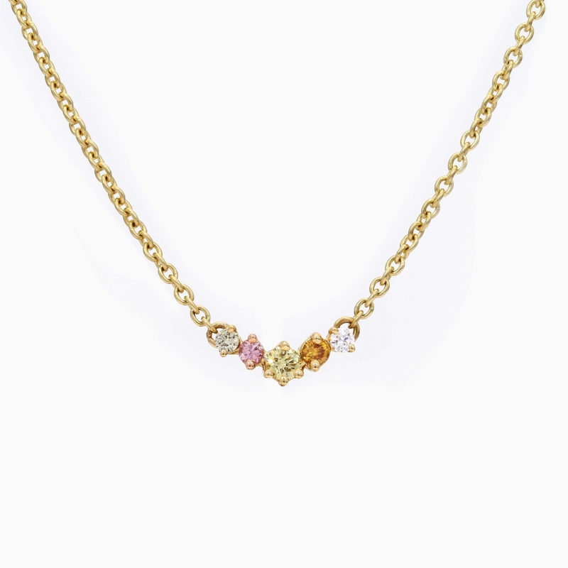 Celestial rainbow diamond necklace