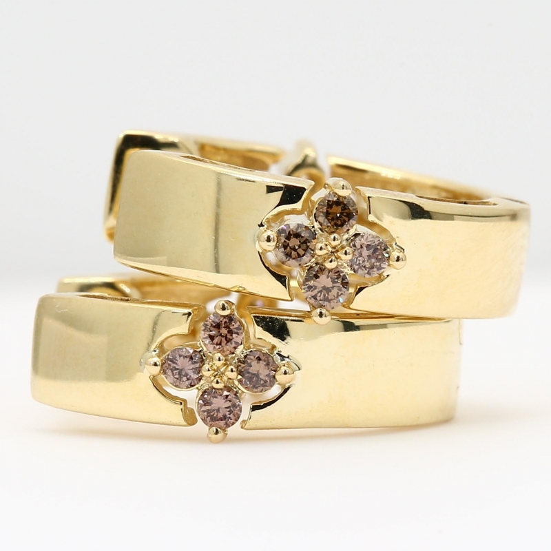 Shandi white and champagne diamond reversible hoop earrings